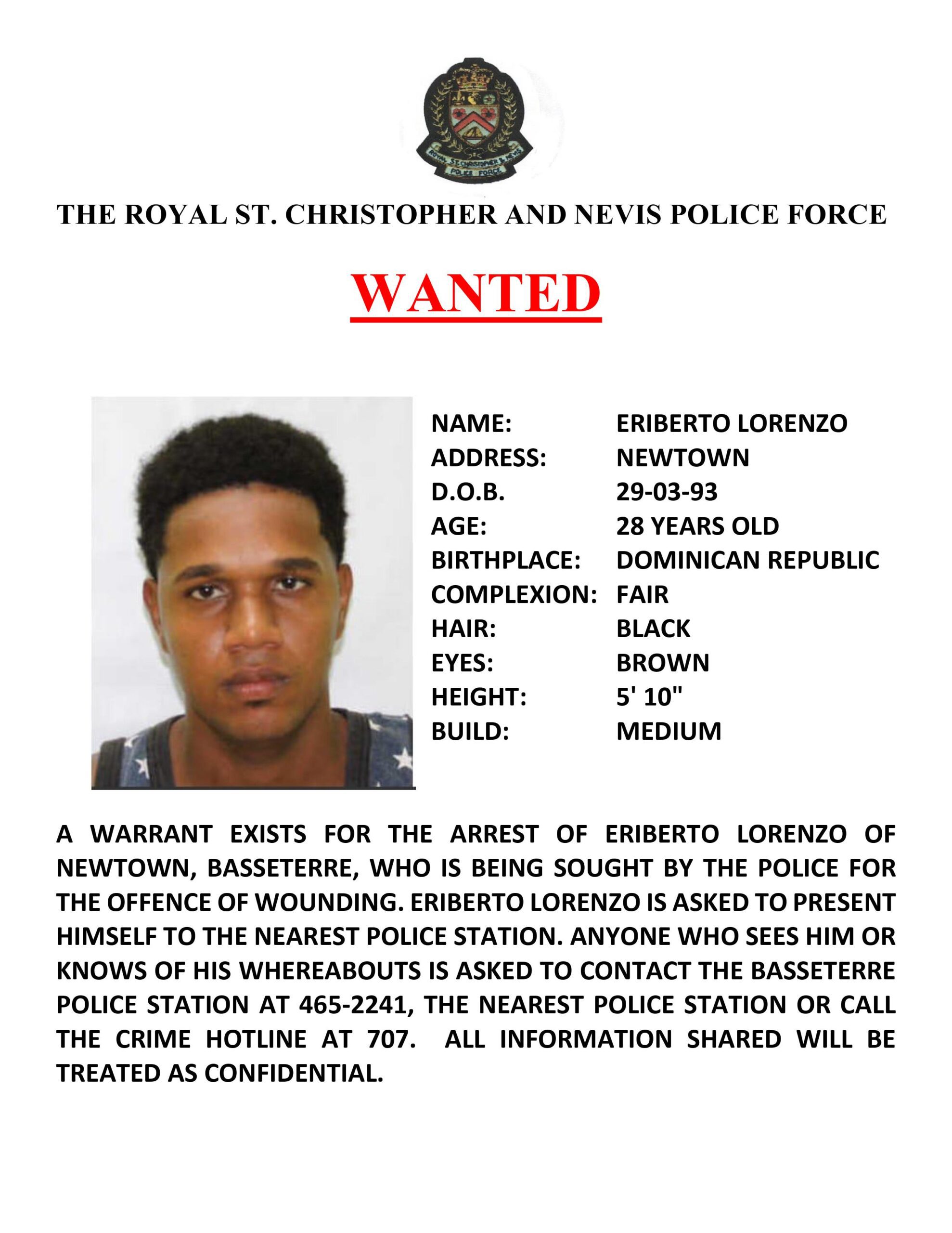 Dominican Wanted By Police - The Labour Spokesman